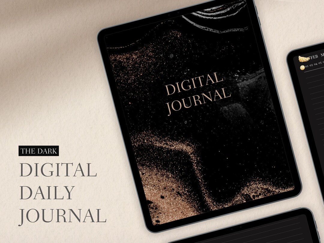 Digital Daily Dark Mode Journal Goodnotes Notebook Notability, Blackout ...