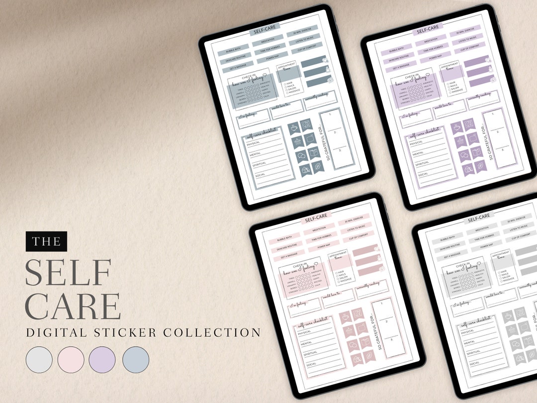 Self Care Journal Stickers Digital Self Care Stickers Self Care Planner ...