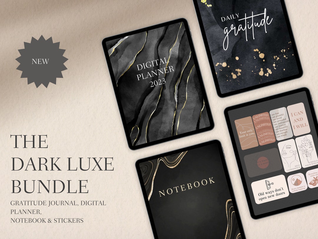Luxe Digital Planner Bundle Dark Includes 2023 Digital Planner Dark ...