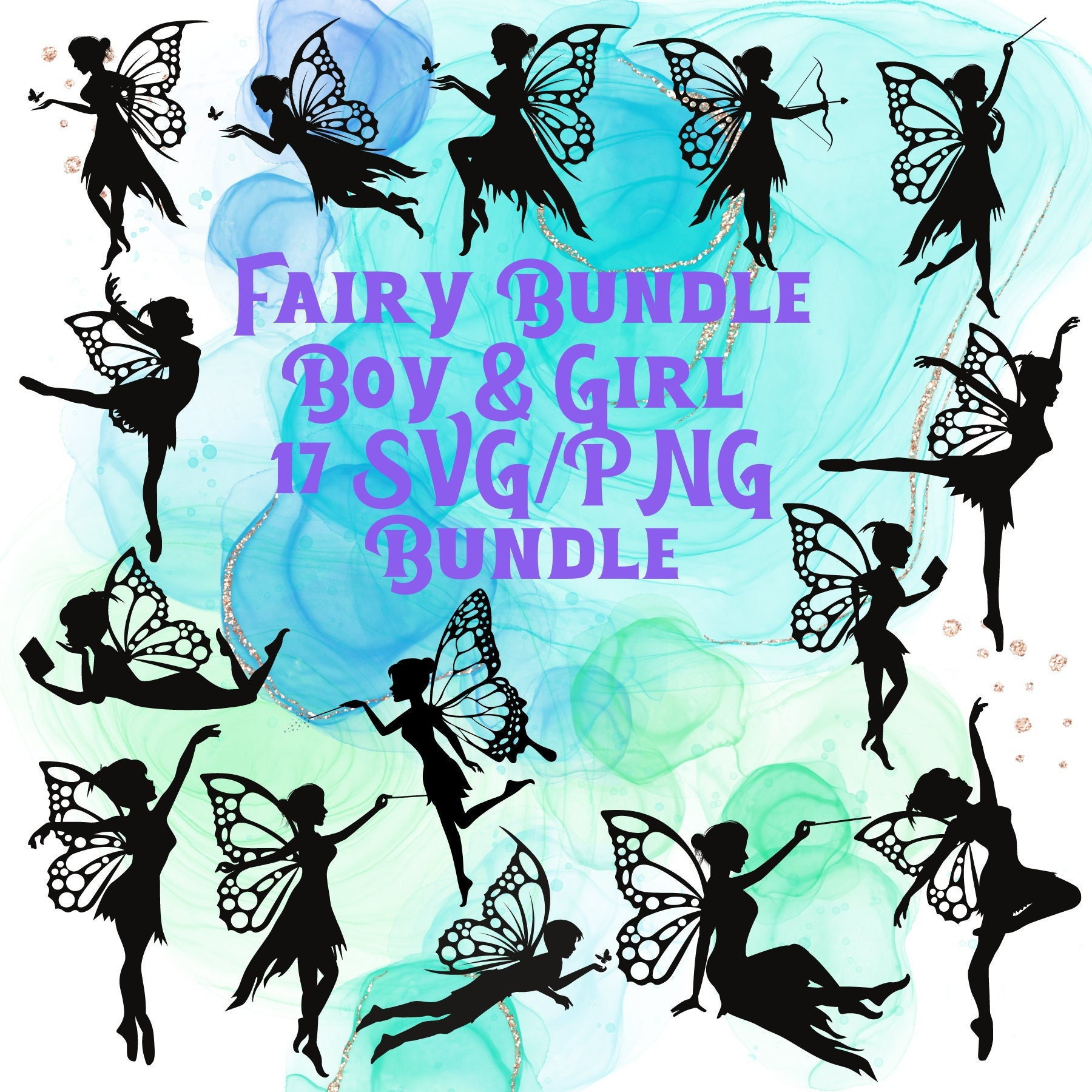 Fairy Silhouette SVG File Fairy Bundle Fairy Clipart Boy - Etsy