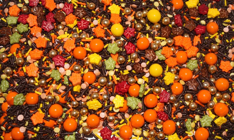 Fall Sprinkle Mix Edible Sprinkles Cake Sprinkles Leaf Sprinkles Gold ...