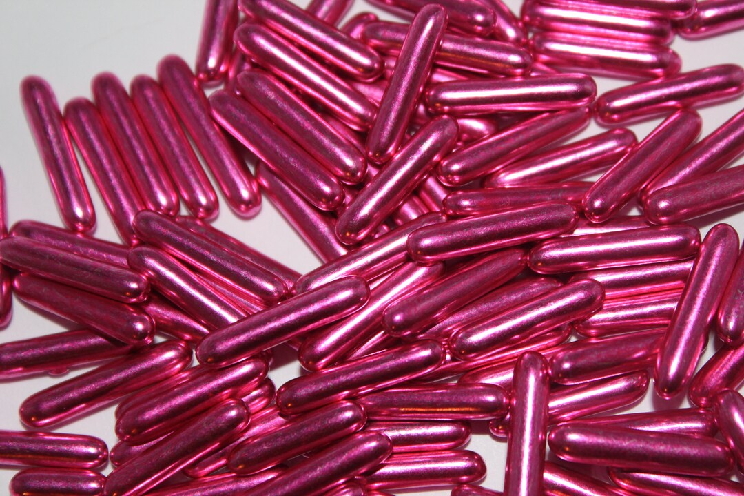 Fuchsia Metallic Macaroni Rods Cake Sprinkles Edible Sprinkles Cake ...