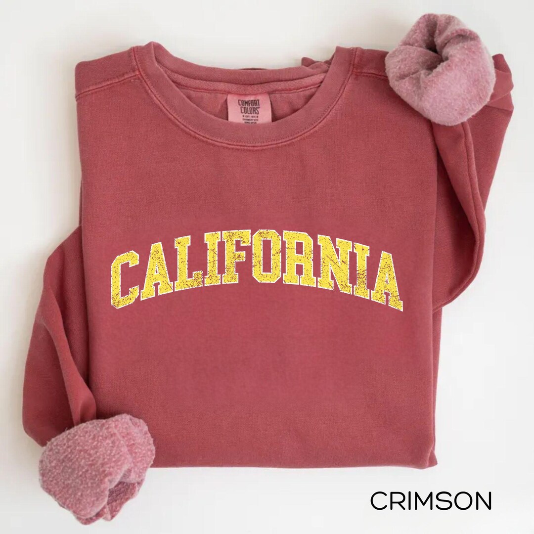 California Sweatshirt Distressed Comfort Colors Sweater Varsity Style ...