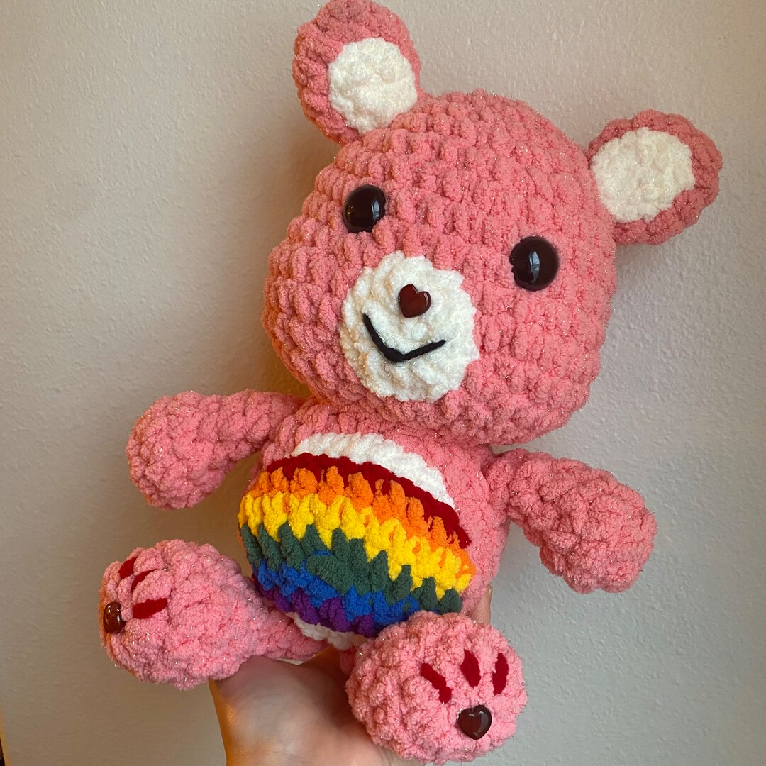 CHEER BEAR Handmade Crochet Plush Doll Stuffed Animal - Etsy