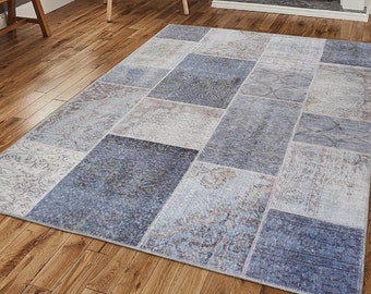 Gray Patchwork Rug - Etsy