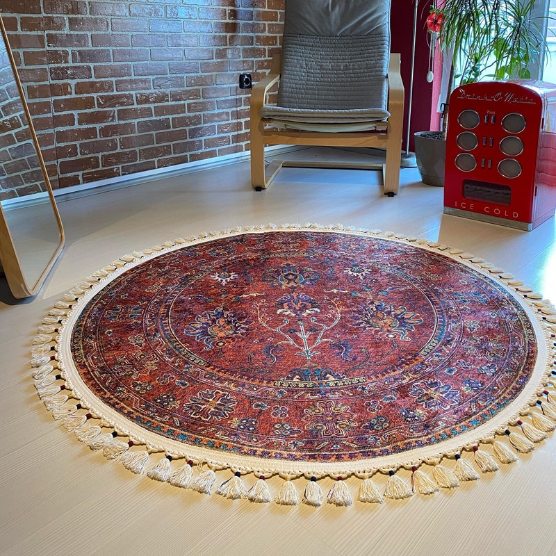 Round Boho Rug - Etsy