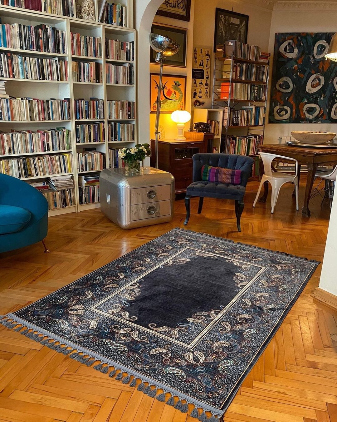 Black Rug, Overdyed Black Rug, Black Vintage Rug, Black Area Rug, Black ...