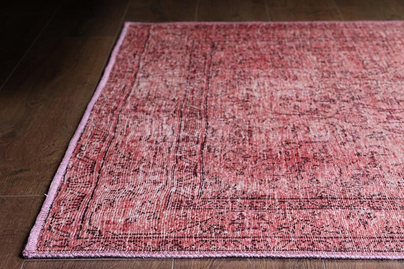 Rug for Bedroom Aesthetic Pink Kitchen Rug Overdyed Pink - Etsy