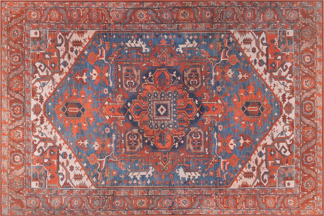 Orange Rug, Blue Orange Rug, Round Orange Rug, Navy and Orange Rug ...