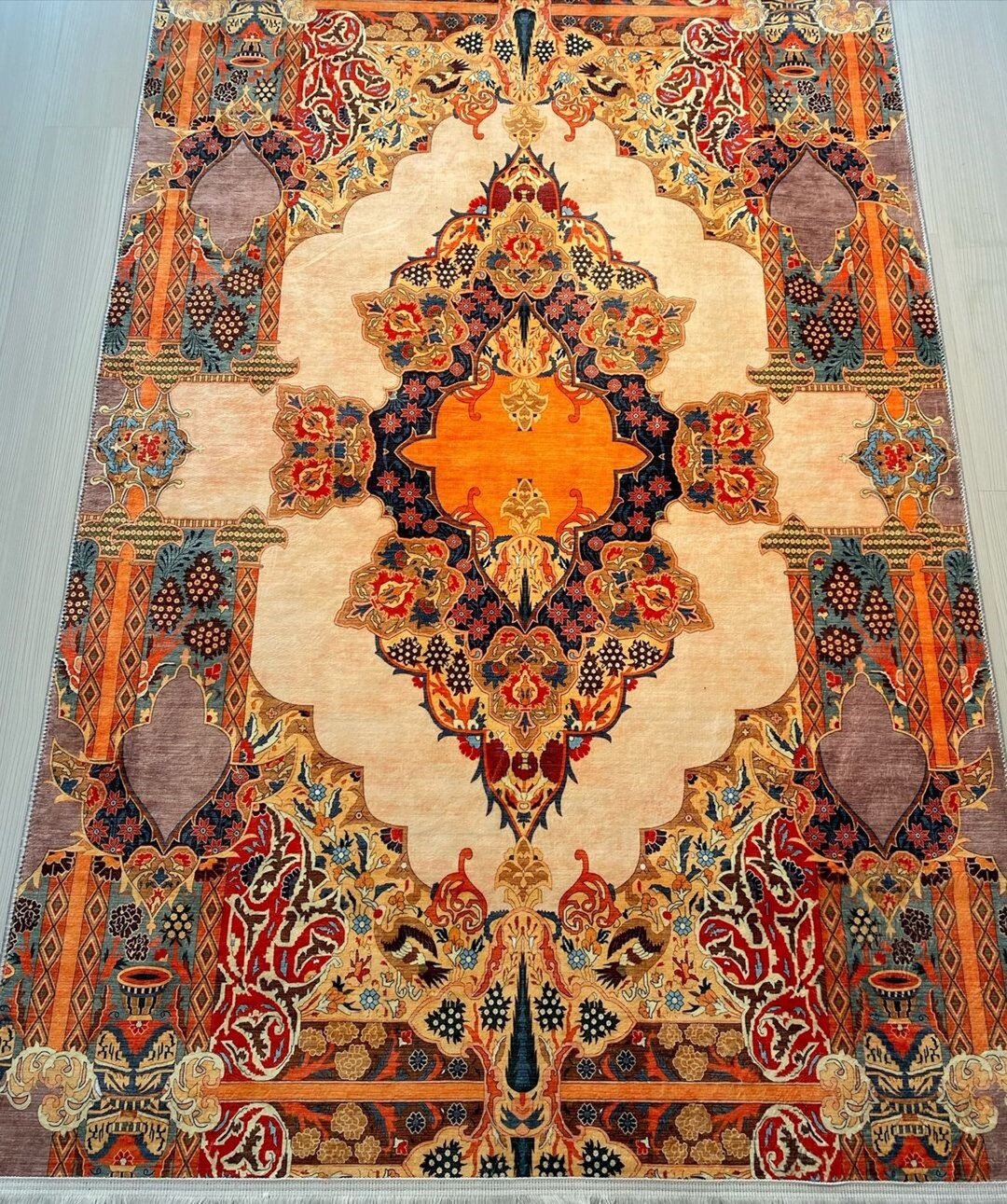 Orange Rug, Burnt Orange Rug, Round Orange Rug, Orange Rug in Living ...