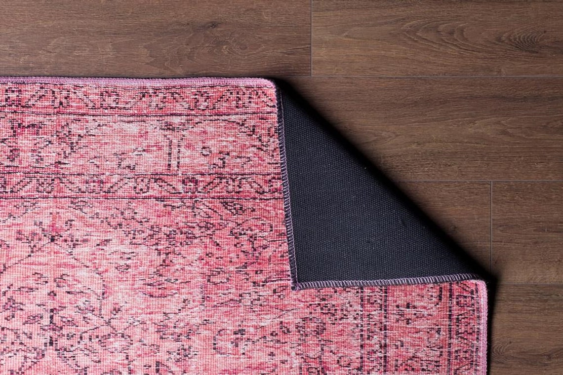 Rug for Bedroom Aesthetic Pink Kitchen Rug Overdyed Pink - Etsy