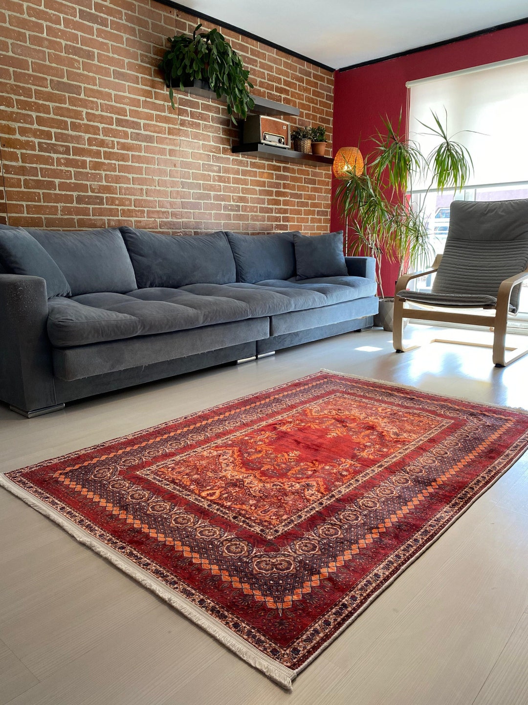 Rugs for Home Decor, Red Rugs, Turkish Rug Red, Red Floral Rug, Rugsfor ...