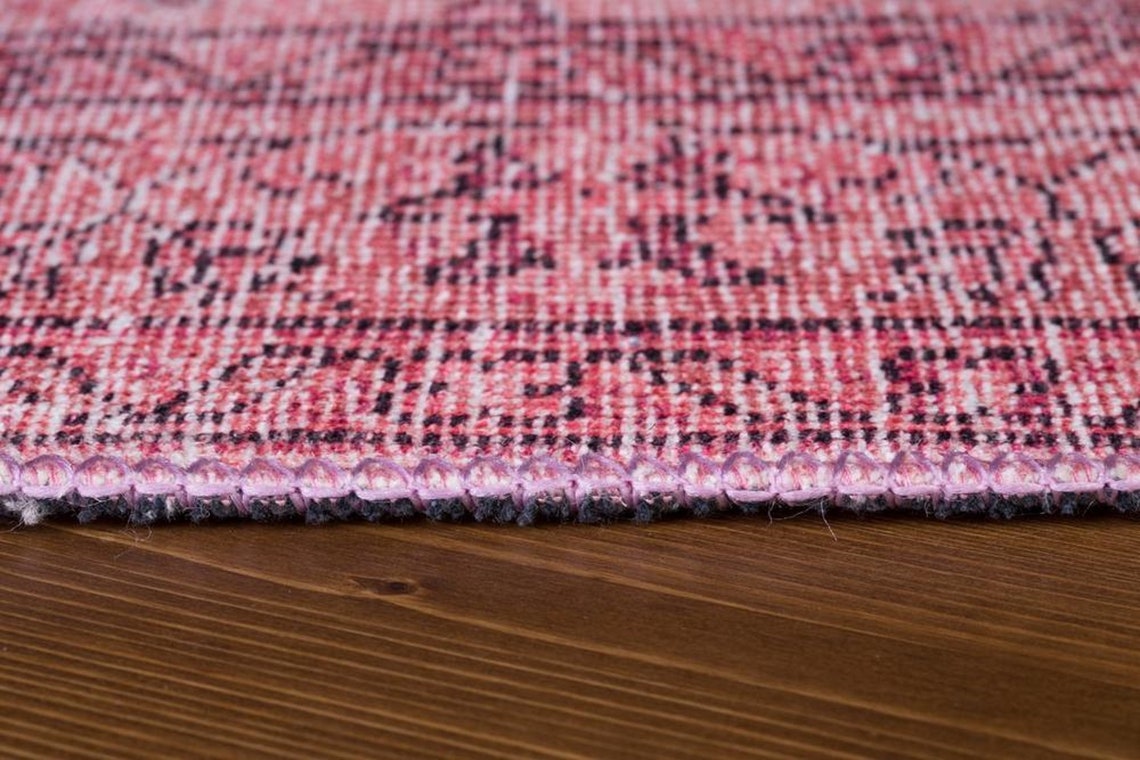Rug for Bedroom Aesthetic Pink Kitchen Rug Overdyed Pink - Etsy