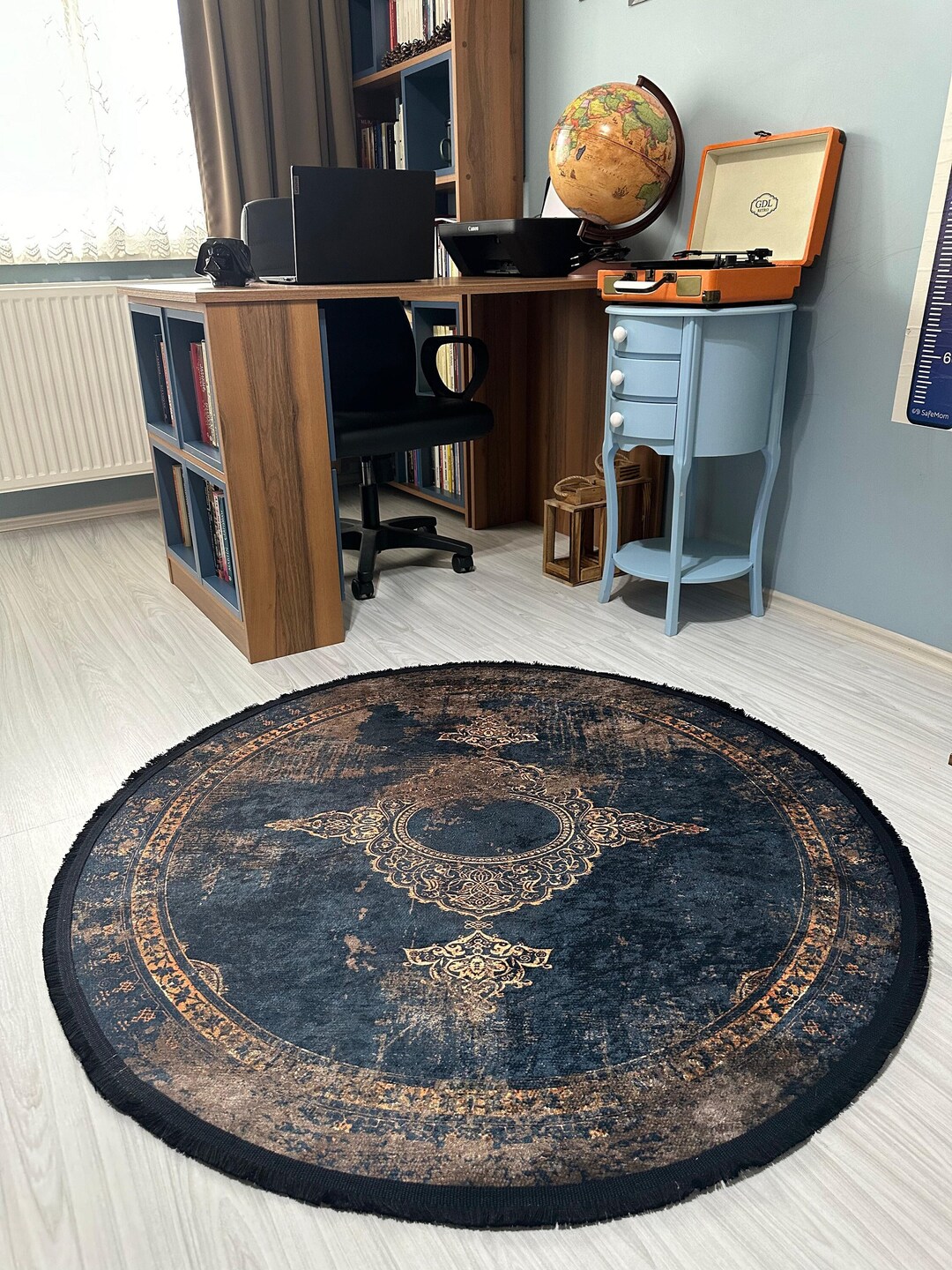 Blue Round Rug, Round Rugs for Living Room, Round Rugs 5ft, Round Rug ...