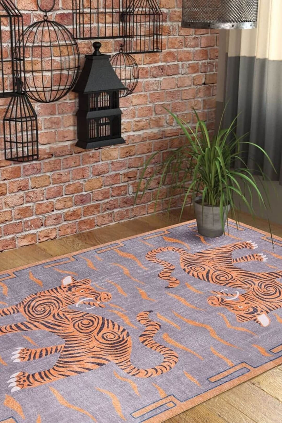 Tiger Rug, Tiger Rug Tibetan, Tiger Rug Green, Tiger Rug Vintage, Tiger ...