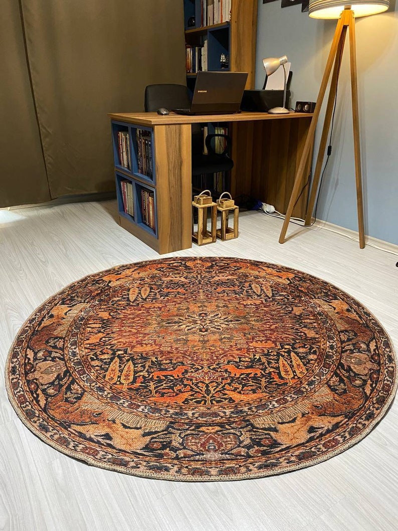 Earth Tones Rug Persian Pattern Bohemian Rug Vintage Look - Etsy