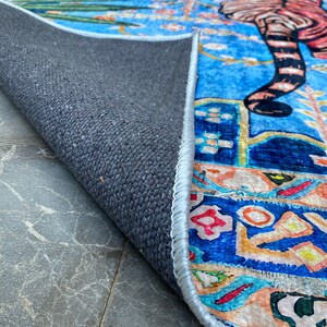 Tiger Rug, Tiger Rug Tibetan, Tiger Rug Blue, Tiger Rug Vintage, Tiger ...