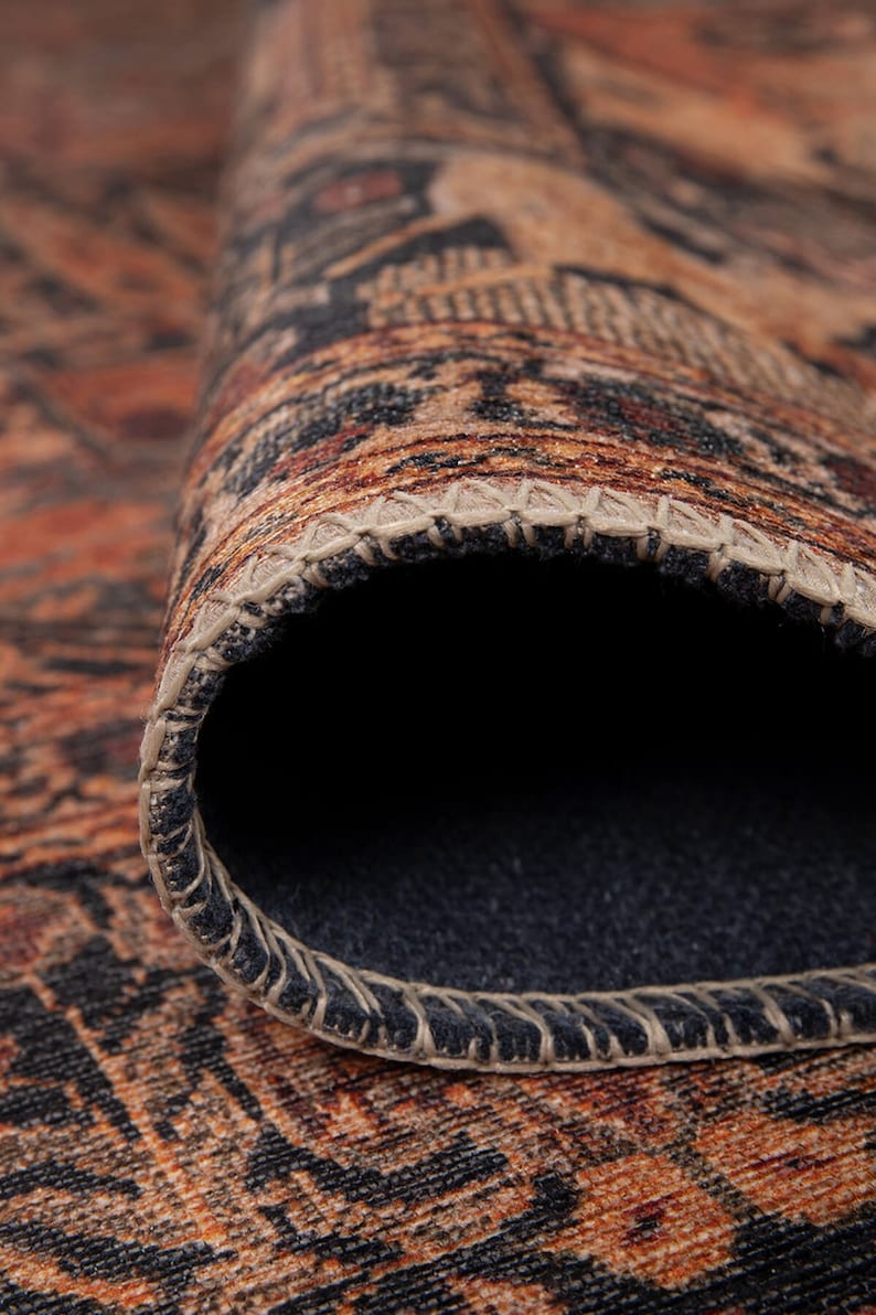 Earth Tones Rug Persian Pattern Bohemian Rug Vintage Look - Etsy