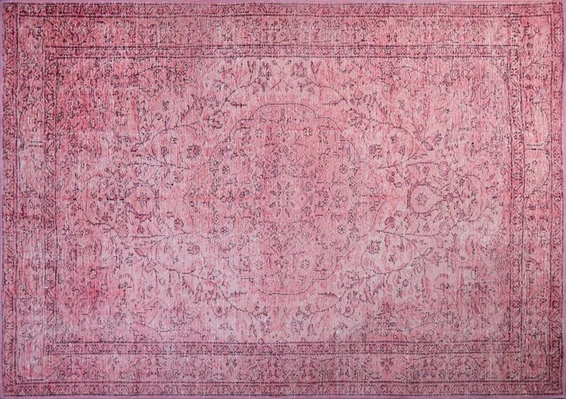 Rug for Bedroom Aesthetic Pink Kitchen Rug Overdyed Pink - Etsy