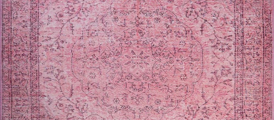 Rug for Bedroom Aesthetic Pink Kitchen Rug Overdyed Pink - Etsy