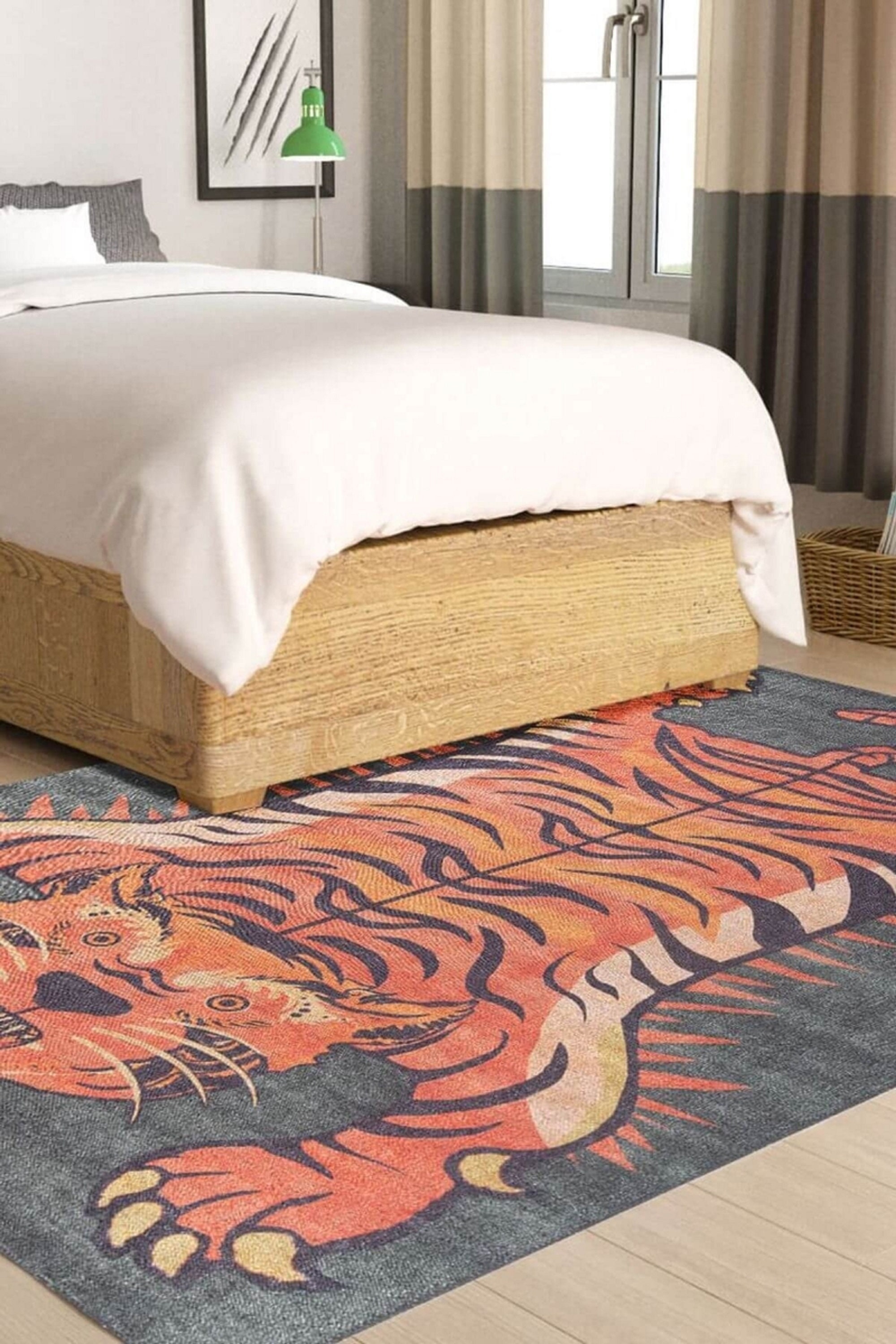 Tiger Rug Tiger Rug Tibetan Tiger Rug Green Tiger Rug - Etsy