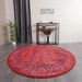 Round Rug Red, Circle Rug, Round Rug Vintage, Circle Rug 8x8, Round Rug ...