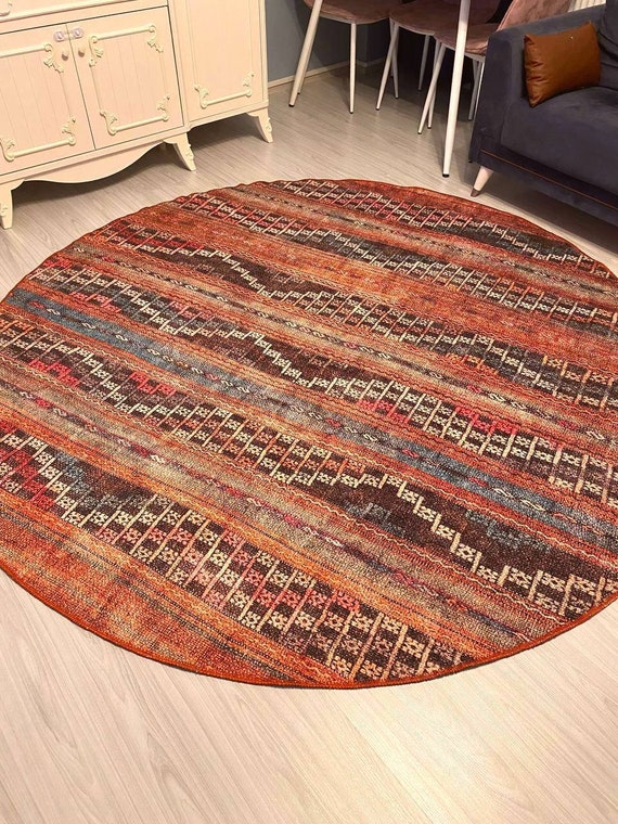 Round Rug Vintage Round Dining Rug Rug for Bedroom Aesthetic - Etsy