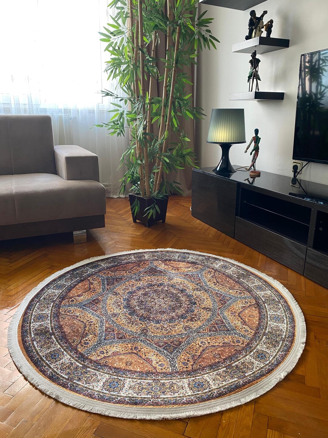 Yellow Round Rug, Yellow Rug, Circle Rug, Circle Rug 8x8, Circle Rug ...