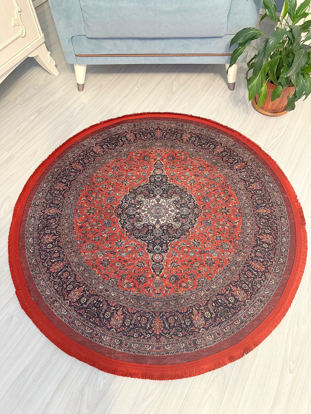 Round Rug Red, Circle Rug, Round Rug Vintage, Circle Rug 8x8, Round Rug ...