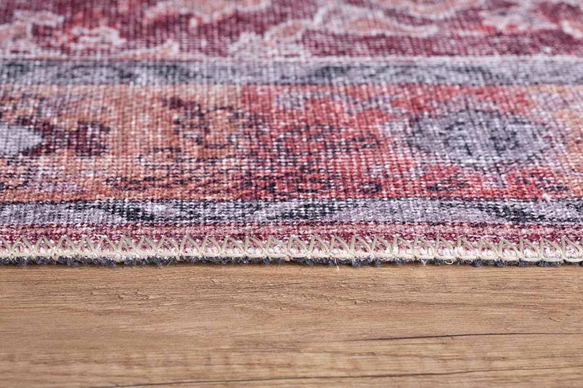 Round Rug Burgundy Round Rug Circle Rug Circle Rug Overdye - Etsy