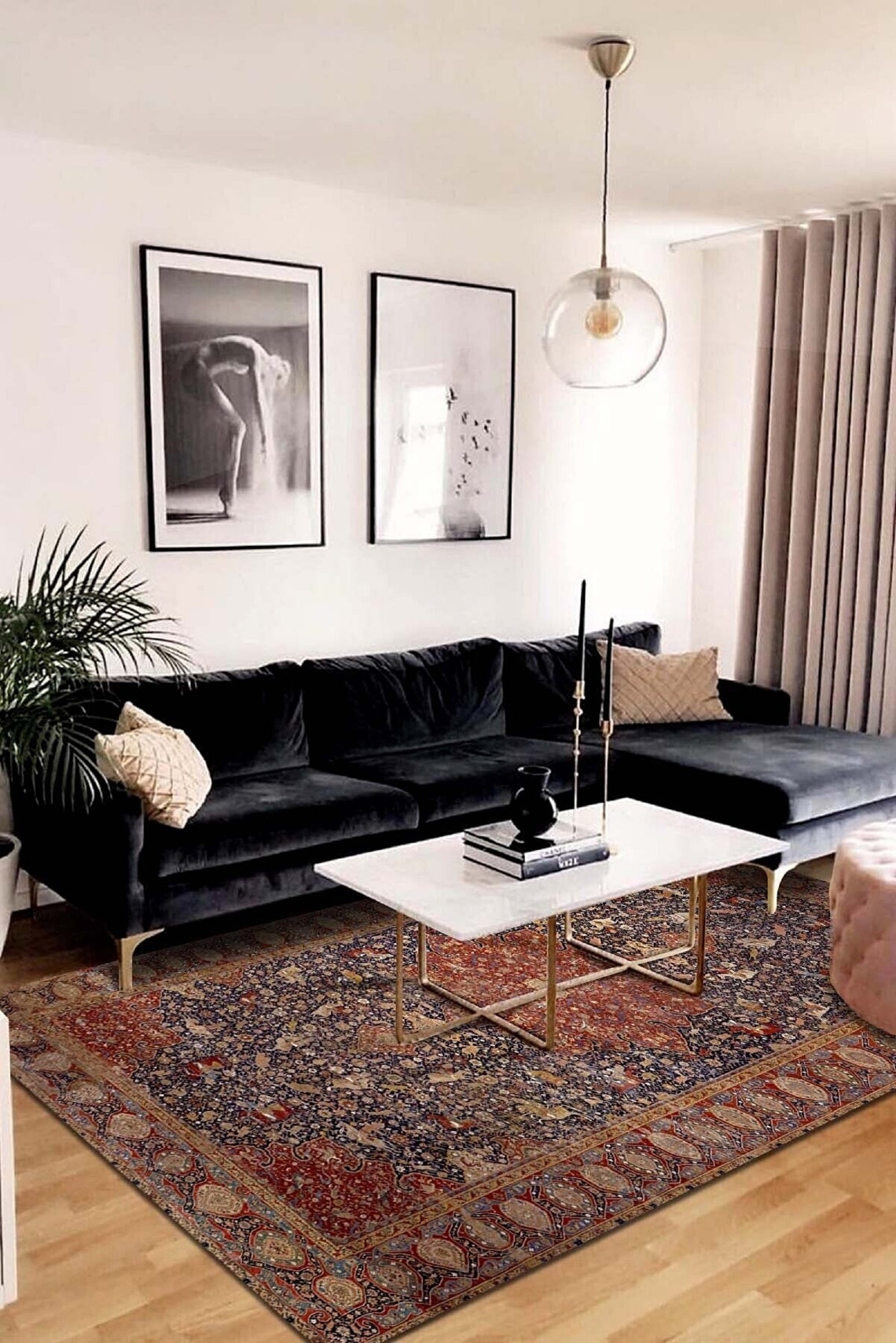 Earth Tones Rug Persian Pattern Bohemian Rug Vintage Look - Etsy