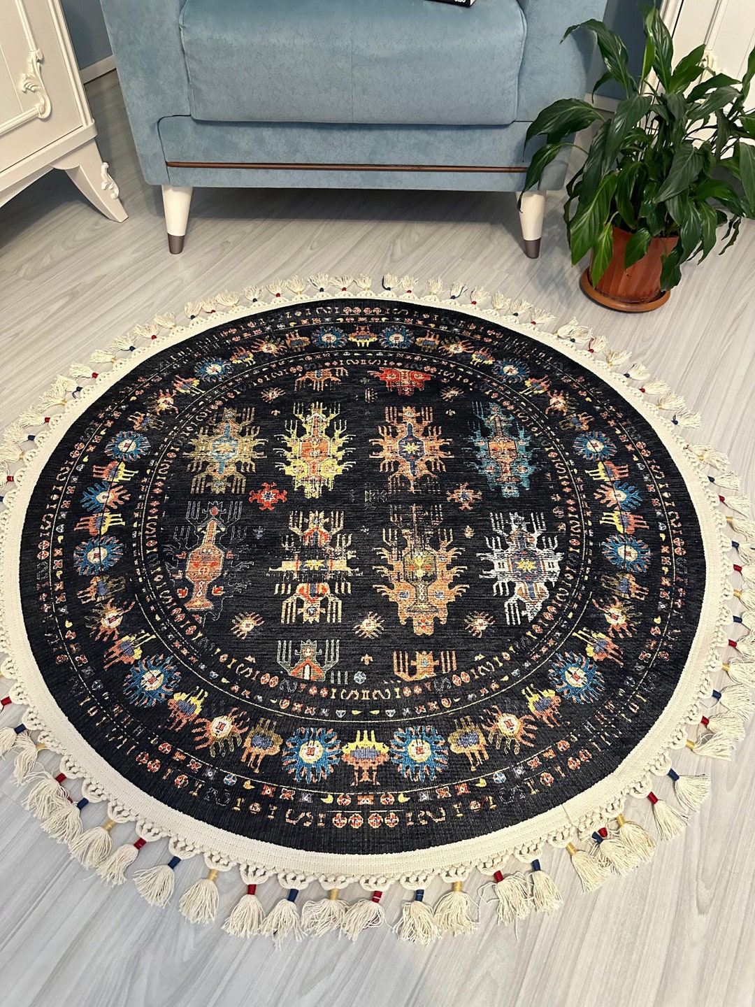 Textured Round Rug, Round Rug 6, Round Rug 10 Feet, Round Rug 70s ...