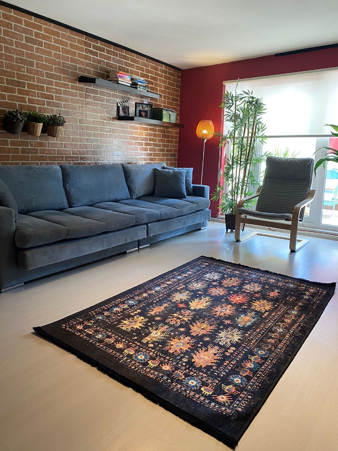 Black Persian Rug, Black Rug, Black Overdyed Rug, 3 X 5 Rug Black ...