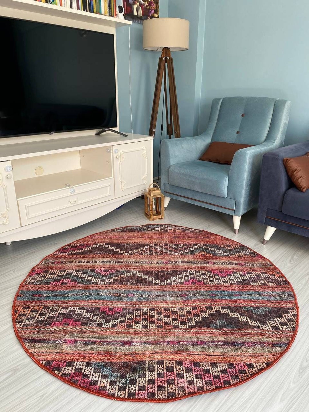 Round Rug Vintage, Round Dining Rug, Rug for Bedroom Aesthetic Round ...