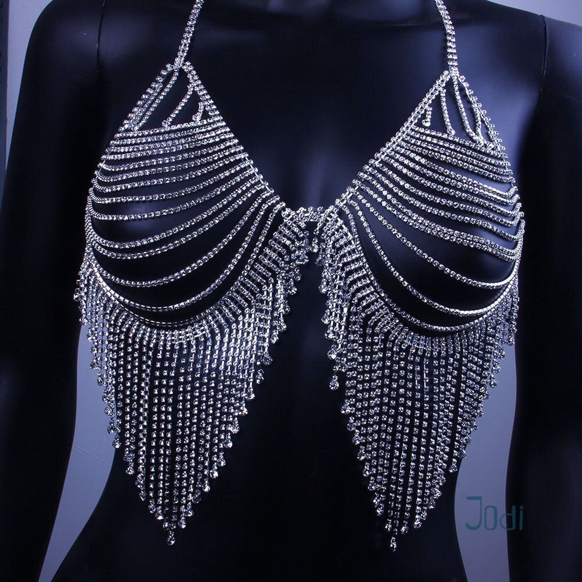 Rhinestone Body Chain Set Sexy Shiny Tassel Nightclub Etsy