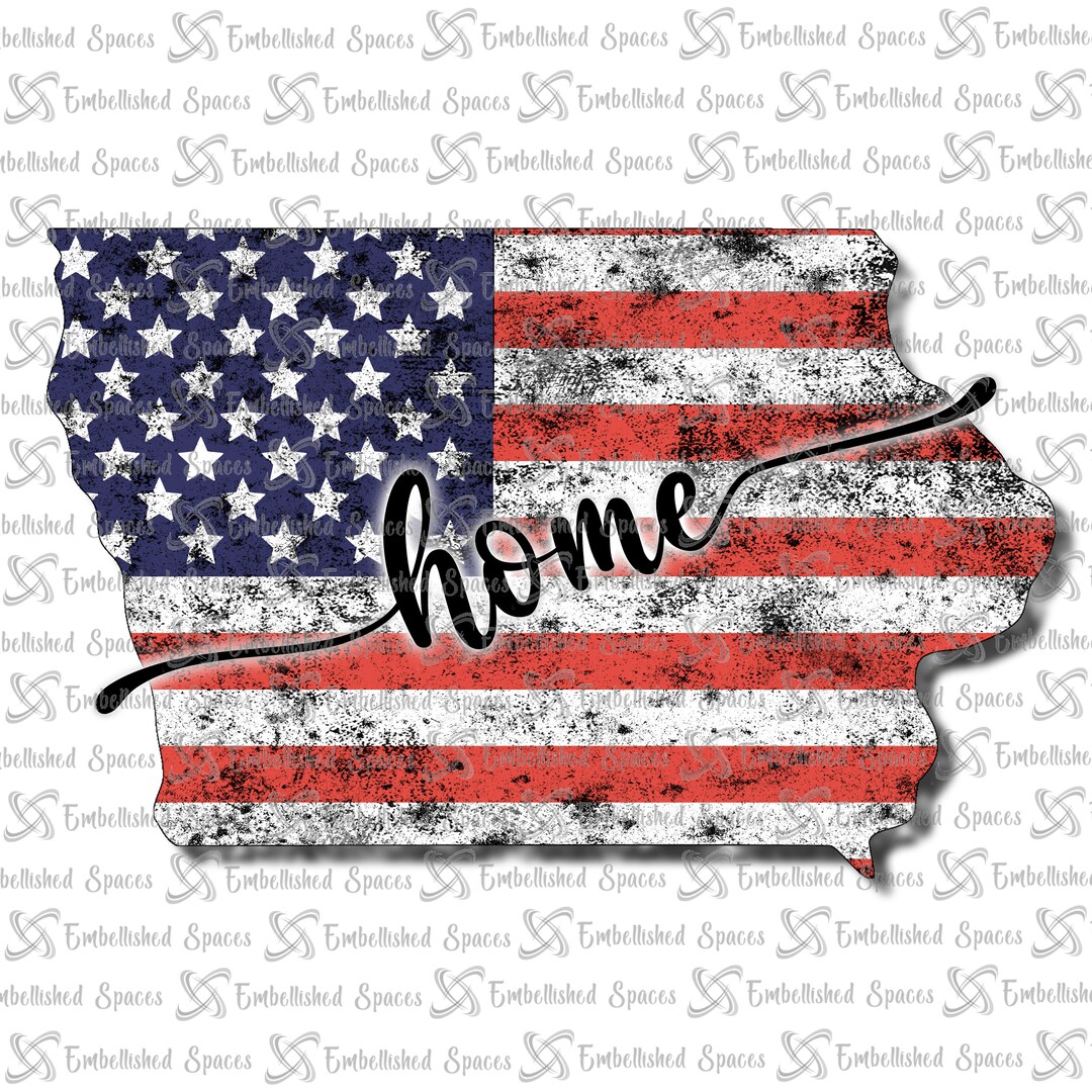 Iowa US Flag Digital Art PNG Downloadable Sublimation Design Home Decor ...