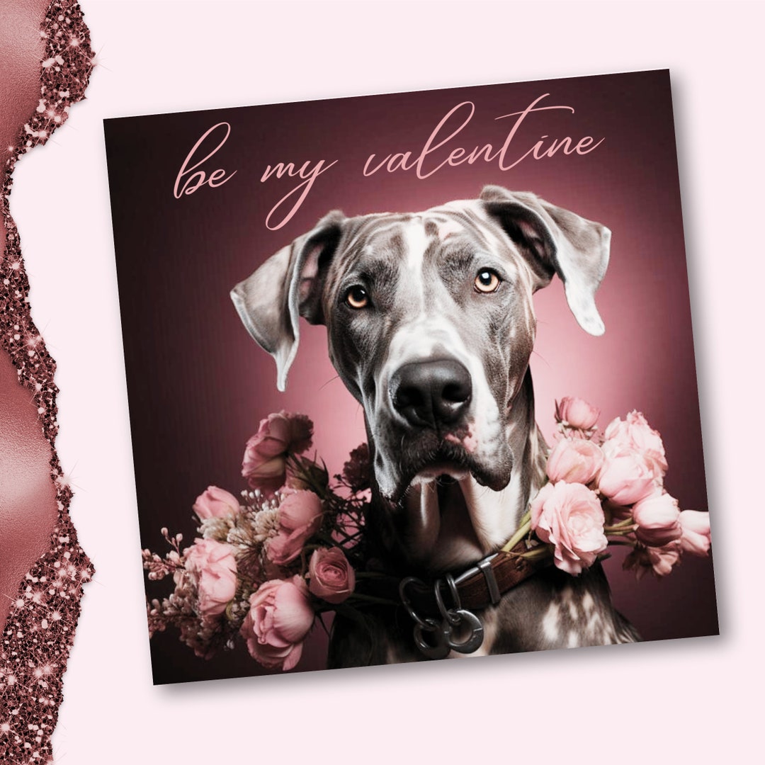 Great Dane Printable Valentine's Day Card Instant Download Card ...