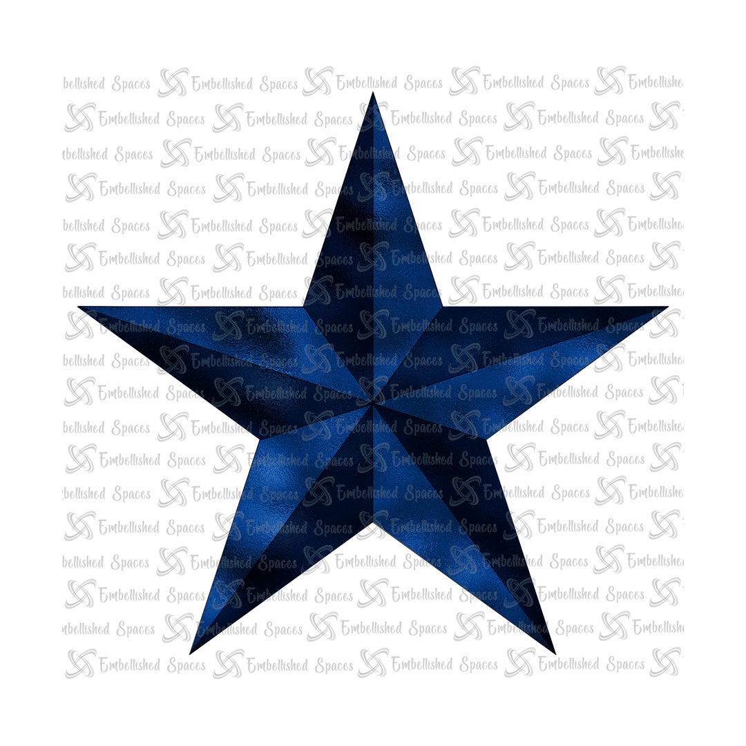 Dark Blue 3D Star Digital Art PNG Downloadable Sublimation Design - Etsy