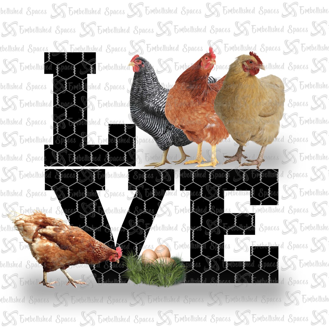 Chicken Love Digital Art PNG Downloadable Sublimation Design - Etsy