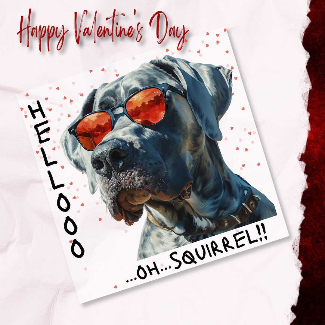 Great Dane Valentine's Day Card Printable Instant Download Card ...