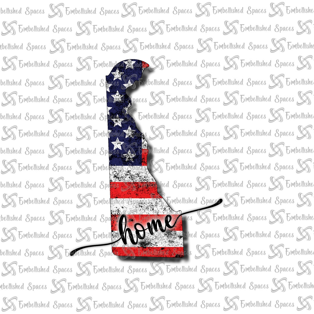Delaware US Flag Digital Art PNG Downloadable Sublimation Design Home ...