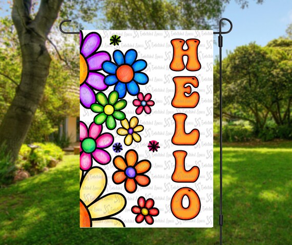 Groovy Hello PNG Digital Art Downloadable Sublimation Design | Etsy