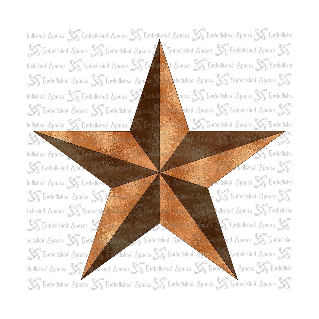 Copper 3D Star Digital Art PNG Downloadable Sublimation Design - Etsy