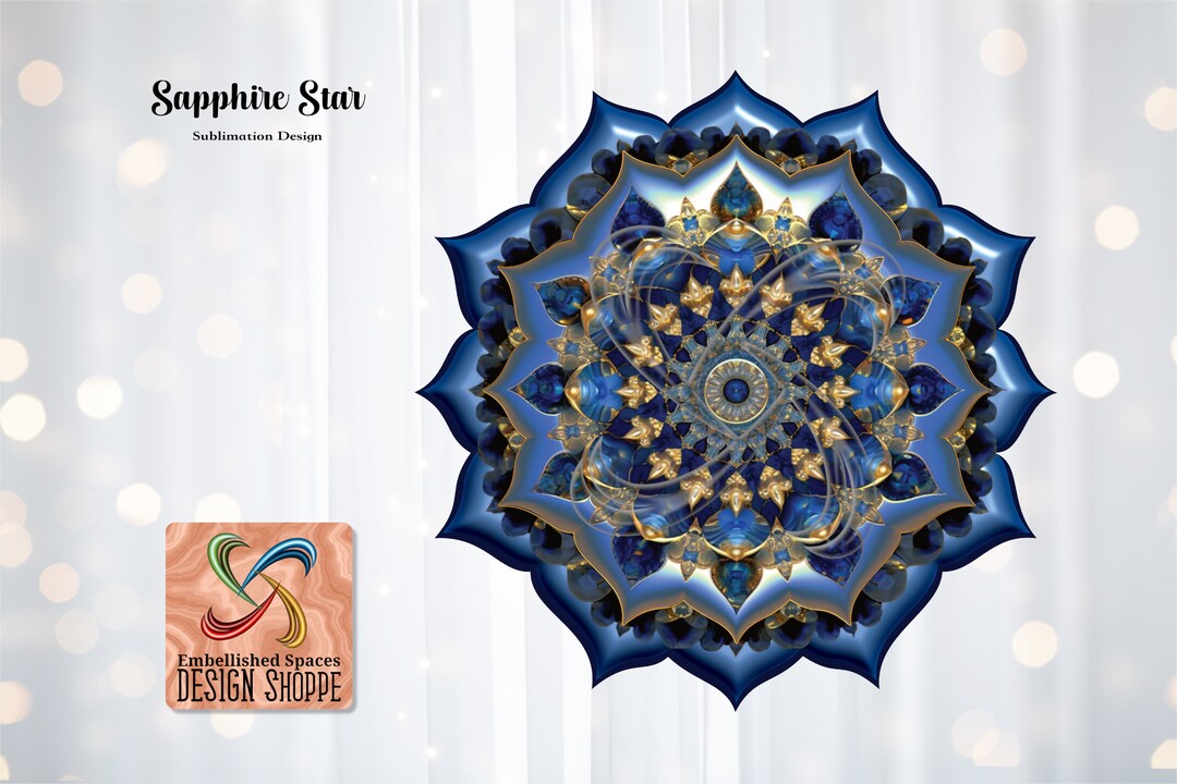 Sapphire Star Downloadable Sublimation Design PNG Digital Art - Etsy