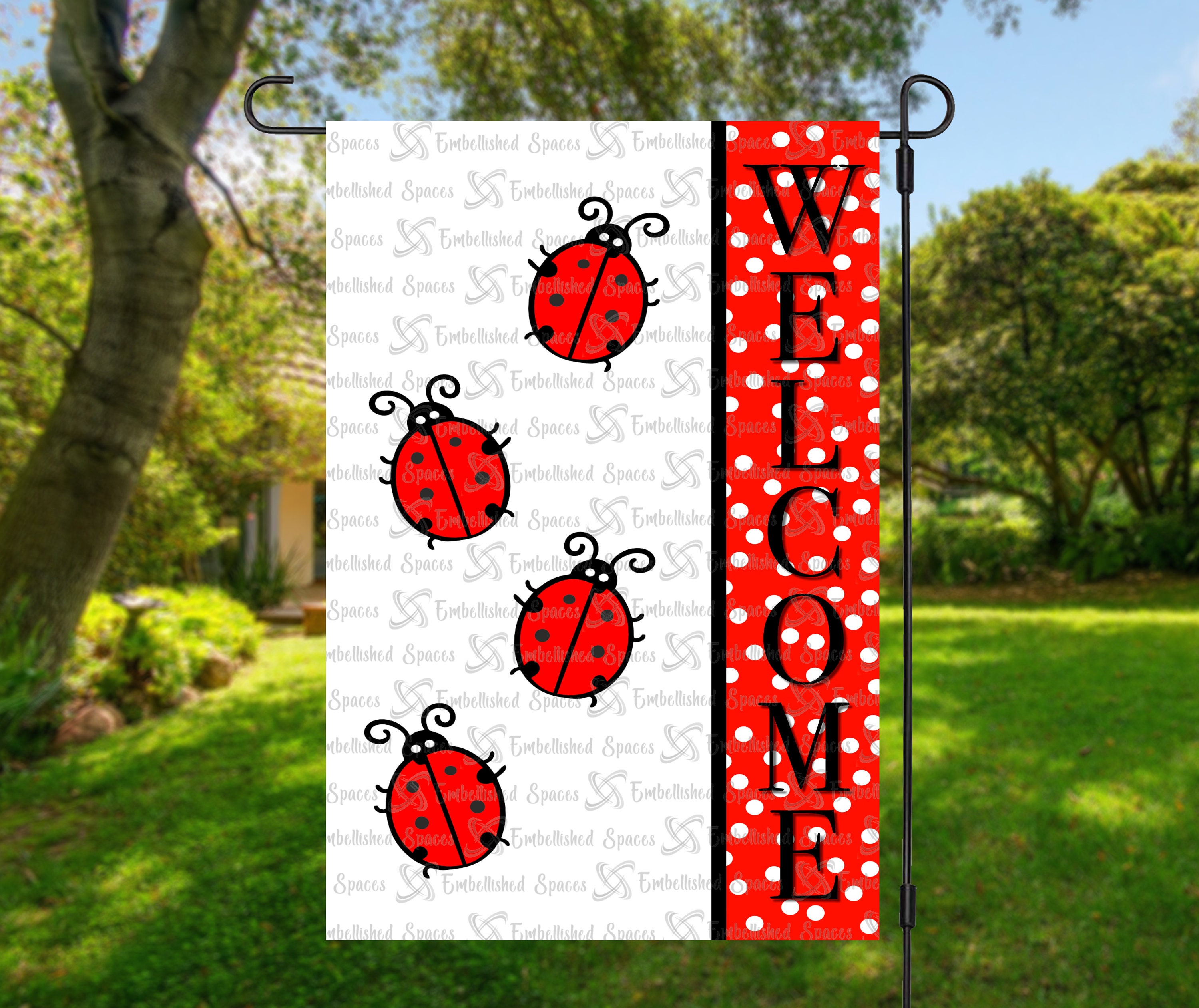 Ladybug Welcome PNG Digital Art Downloadable Sublimation Design Garden ...