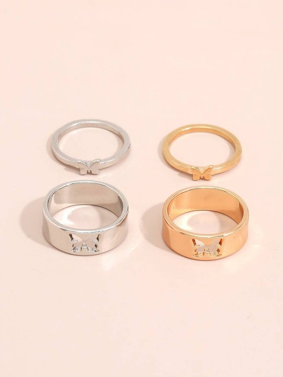 Butterfly Couple Rings for Couples Jewelry Matching His and | Etsy