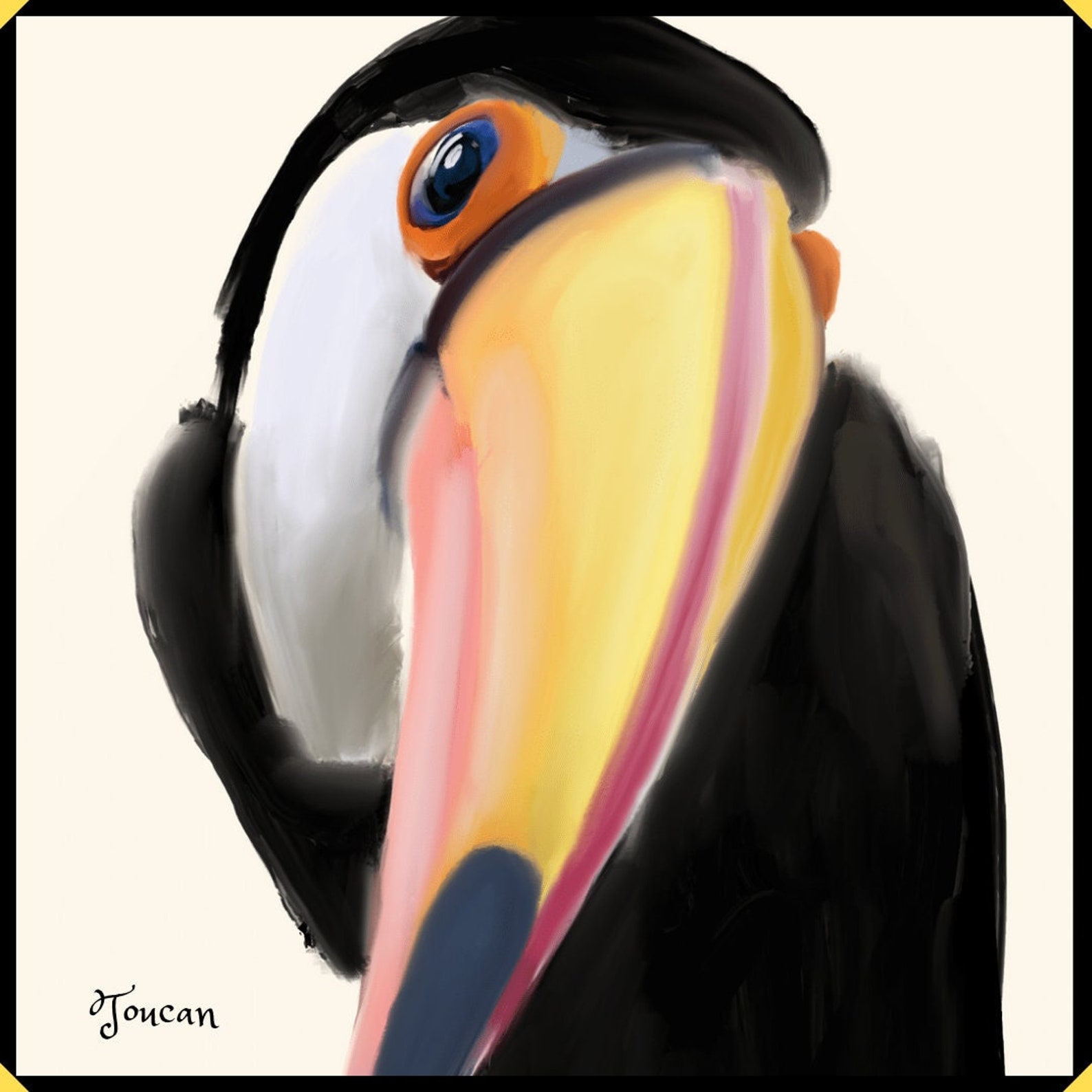 Toucan Digital Painting - Etsy