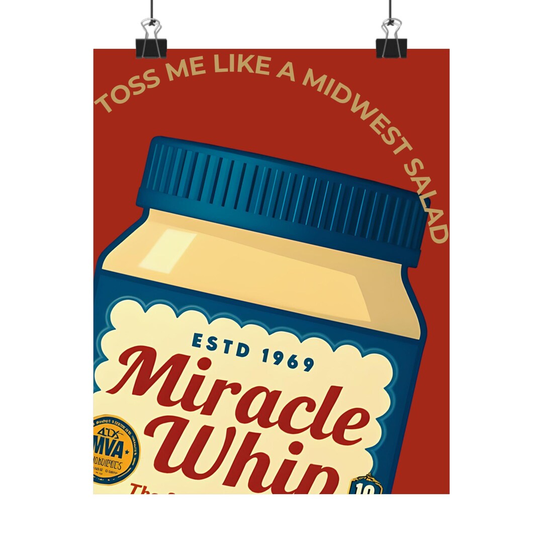Retro Kitchen Poster Vintage Miracle Whip Art Midwestern Vibe Unique ...