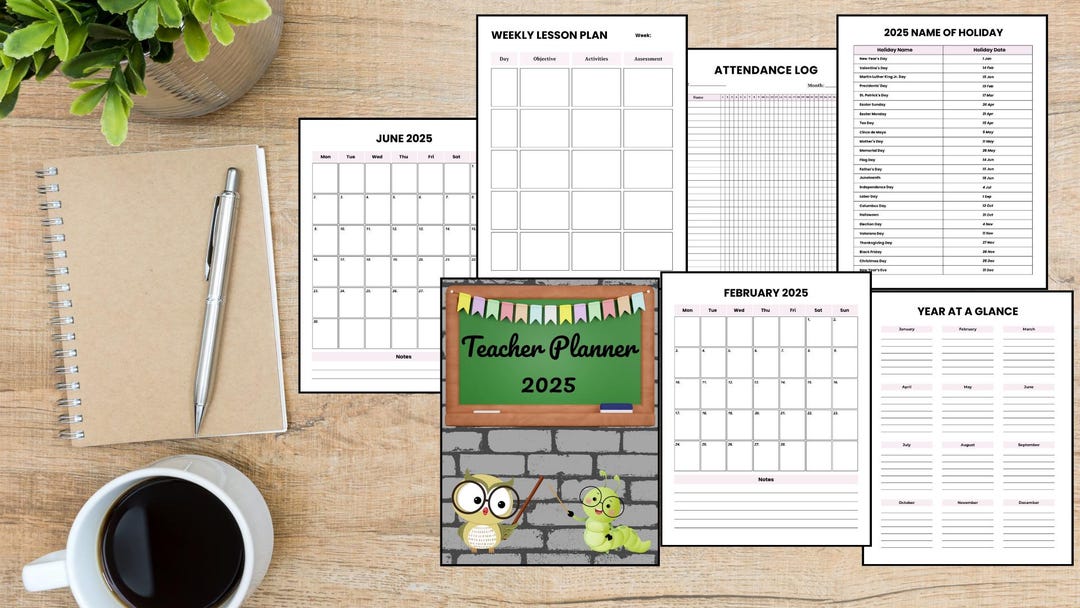 2025 Teacher Planner Printable | All-in-one Digital Teacher Binder ...