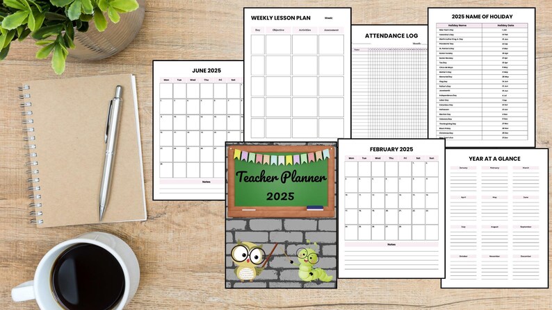 2025 Teacher Planner Printable | All-in-one Digital Teacher Binder ...
